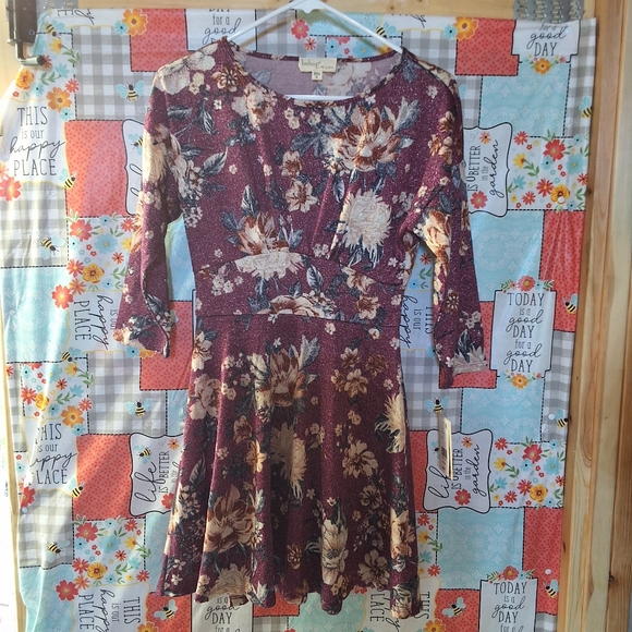 BeBop | Dresses | Nwt Be Bop Floral Metallic Fitflare Dress | Poshmark